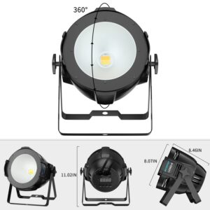 BETOPPER Stage Spotlight with/Barn Door, 200W COB Stage Light, Warm & Cold White LED DMX Light, Master-Slave Spot Light Strobe Lighting, Fresnel Lights for Church Wedding Theater Photo Studio(1 Pack)