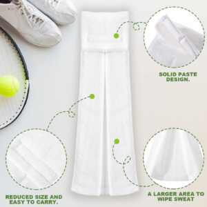 Moukeren 3 Pcs Football Field Towel Closed Loop Football Accessories Cotton Football Towel Sports Towel Sweat Towel with Hook and Loop Fastener for Football, Golf, Gym (White)