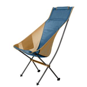 klymit ridgeline camping chair for adults, folding chair for outside, blue