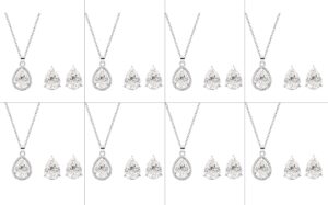 huayuan i can't say''i do'' without you | 1 4 6 8 sets bridesmaid jewelry sets for women necklace and earring set for wedding gifts