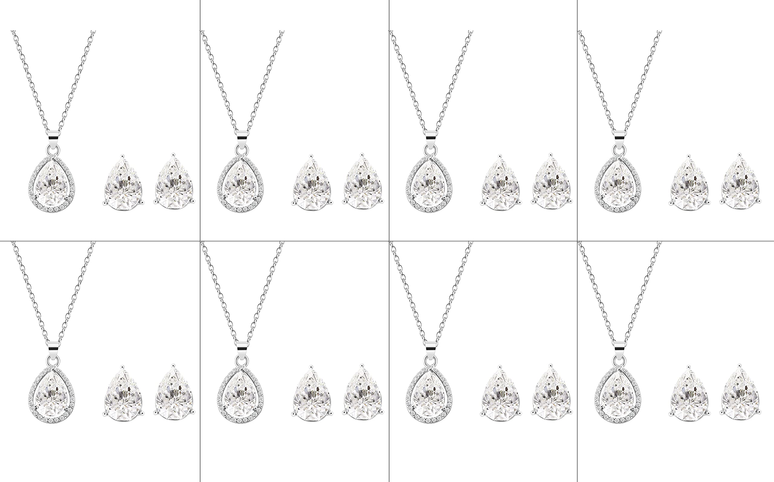 HUAYUAN I Can't Say''I Do'' Without You | 1 4 6 8 Sets Bridesmaid Jewelry Sets for Women Necklace and Earring Set for Wedding Gifts