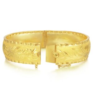 CHOW SANG SANG 999.9 24K Solid Gold Price-by-Weight 18.56g Gold Dragon & Phoenix Bangle for Women and Wedding Occasion 84936K | Size: 7