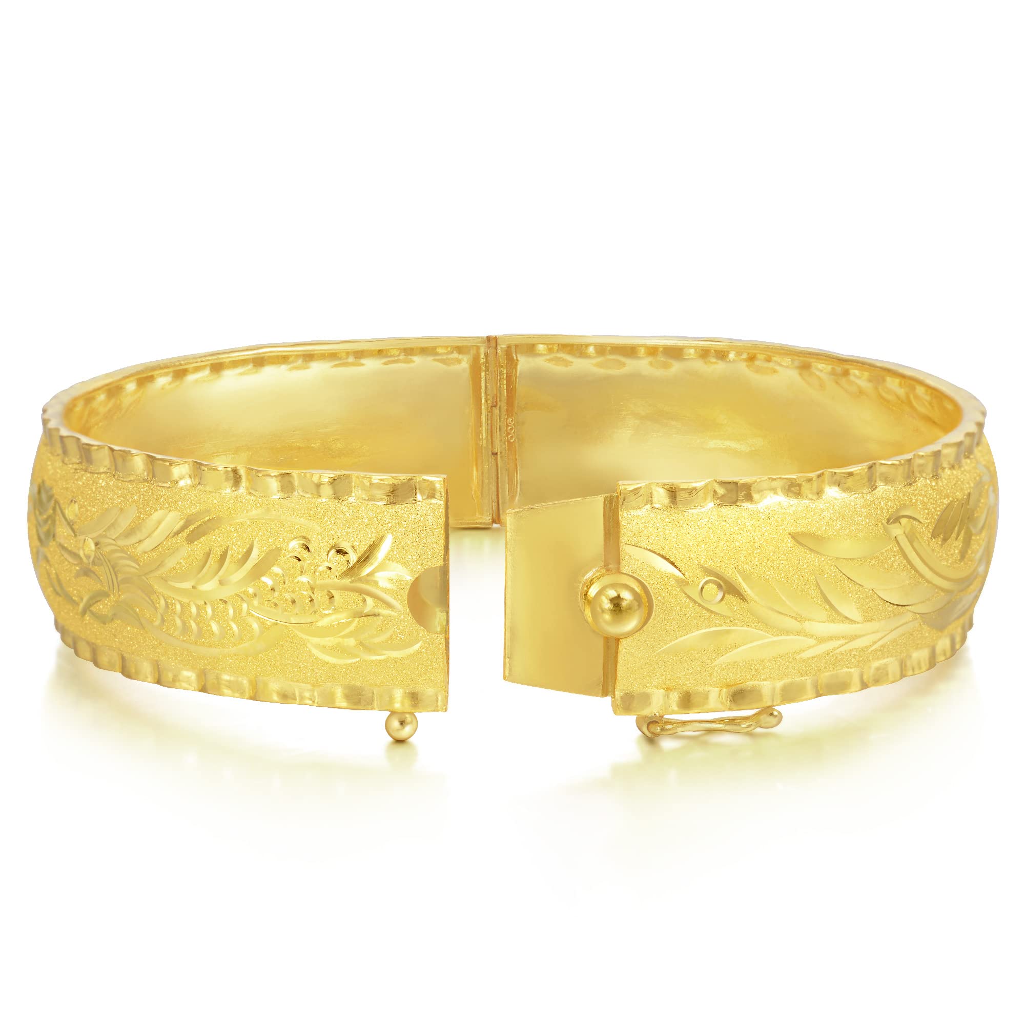 CHOW SANG SANG 999.9 24K Solid Gold Price-by-Weight 18.56g Gold Dragon & Phoenix Bangle for Women and Wedding Occasion 84936K | Size: 7