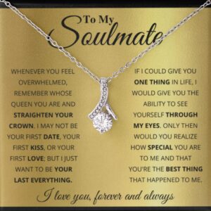 fg family gift mall gifts for wife romantic, wife birthday gift ideas, to my smoking hot wife necklace, necklace for wife from husband, message card and gift box (standard box, soulmate gold alluring)