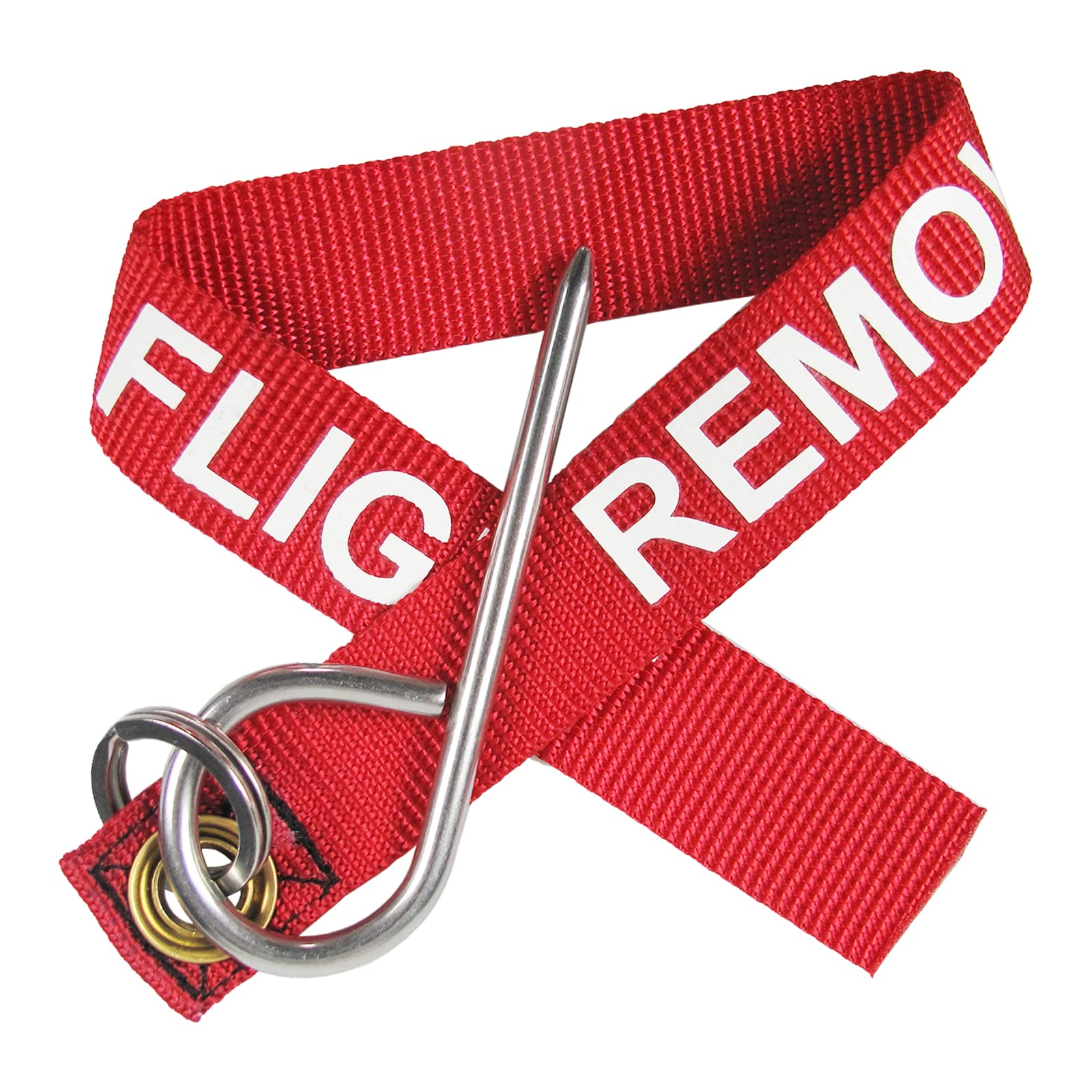 MAUHOSO Remove Before Flight Key Chain,Government Issue Military Surplus Red/White Key Ring USA air force Military,Classic Key Holder,Car Keys,Keys Attachment,1-pack