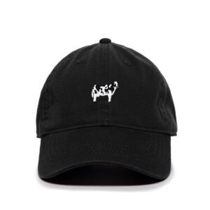 tech design holstein dairy cow baseball cap embroidered cotton adjustable dad hat black