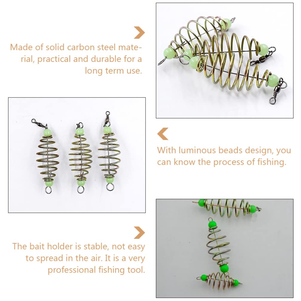 FAVOMOTO 30pcs Spring Bait Fishing Carp Bait Fishing Baits Metal Stand Fishing Bait Holders Fishing Feeder Tools Carp Fishing Equipment Fishing Bait Fishing Accessories Fishing Tool