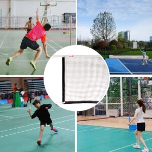 Sanung Badminton Net, Standard Size All-weather Volleyball Badminton Net Replacement for Indoor Outdoor Use, Portable Badminton Mesh Net with Storage Bag