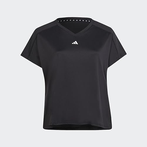 adidas Women's Aeroready Train Essentials Minimal Branding V-Neck T-Shirt, Black, X-Large