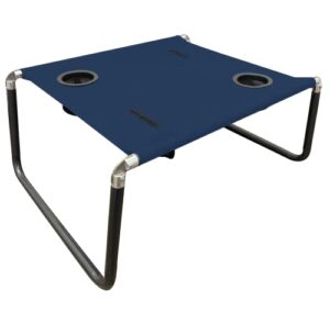 neso portable beach table with cup holders, cell phone pockets, lightweight for picnics and parks (navy)