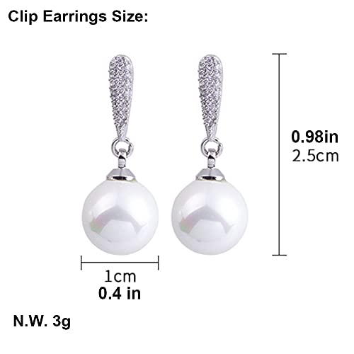 Pearl Drop Clip On Earrings for Women Not Pierced Clip On Pearl Earrings