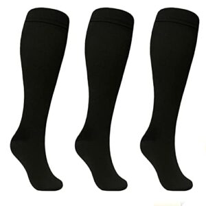 3 pairs plus size compression socks wide calf women men knee high 20-30 mmhg circulation for swelling 2xl 3xl 4xl 5xl