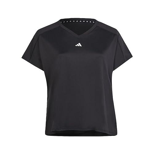 adidas Women's Aeroready Train Essentials Minimal Branding V-Neck T-Shirt, Black, X-Large