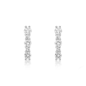 1/4 Carat Lab Grown Diamond Mini Bar Stud Earrings for Women in 10k White Gold (G-H, VS2-SI1, cttw) Post With Friction Back by Lavari Jewelers