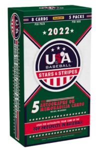 2022 (2021) panini stars & stripes usa baseball hobby box (5 pks/bx)