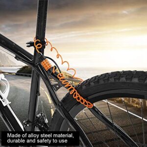 Alloy Steel Portable to Carry Lock Four Digits Codes Bicycle Lock Suitcase. for Mainstream Bike Bike Road Bikes(Orange)