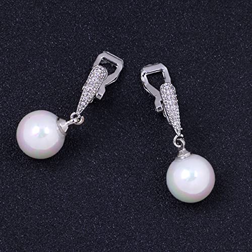 Pearl Drop Clip On Earrings for Women Not Pierced Clip On Pearl Earrings