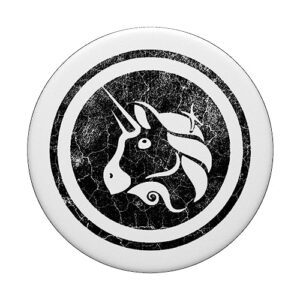 Uniswap UNI Crypto Coin Retro Black & White Classic PopSockets Standard PopGrip