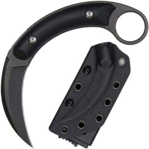 gtkii gtk6901 fixed blade knife d2 steel blade g10 handle fixed knife with kydex sheath for outdoor camping hiking(black)