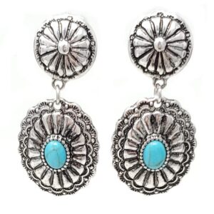 emulily western concho dangling clip on earrings navajo (turquoise)