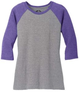 joe's usa womens 3/4 raglan baseball t-shirt-xl-purple/grey