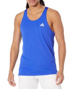 adidas men's own the run singlet, lucid blue, large