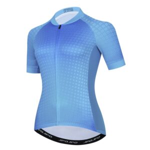 teleyi womens cycling jersey short sleeve road bike shirt bicycle biking tops 3 rear pockets