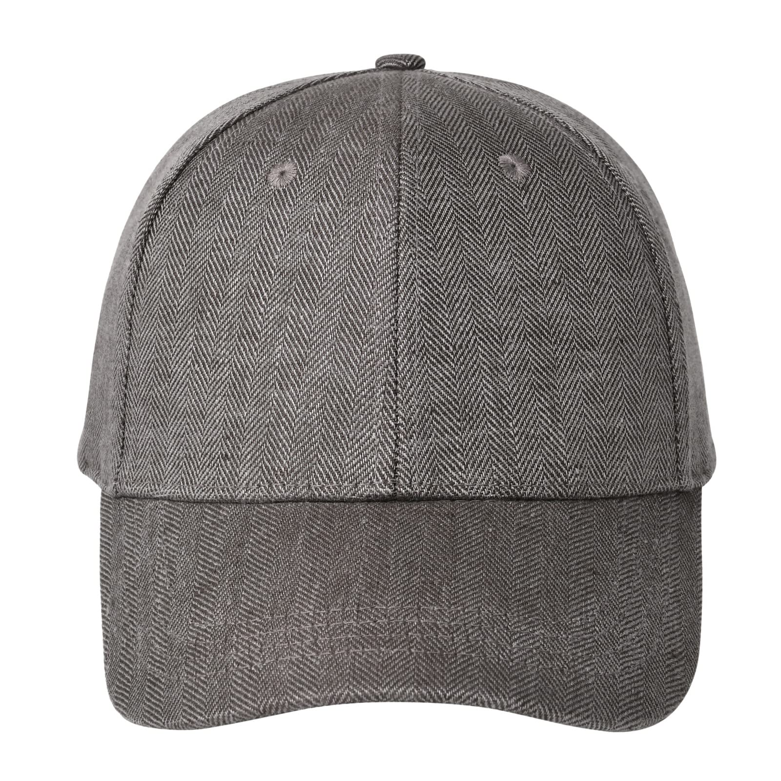 BOTVELA Linen Baseball Cap for Men Breathable Summer Dad Hat Adjustable Structured Outdoor Sports Cap (Herringbone Grey)