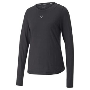 puma women's cloudspun long sleeve tee, black, large