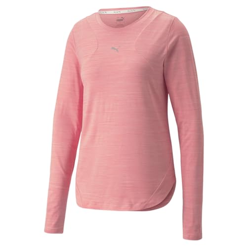 PUMA Women's Cloudspun Long Sleeve Tee, Carnation Pink Heather, Medium