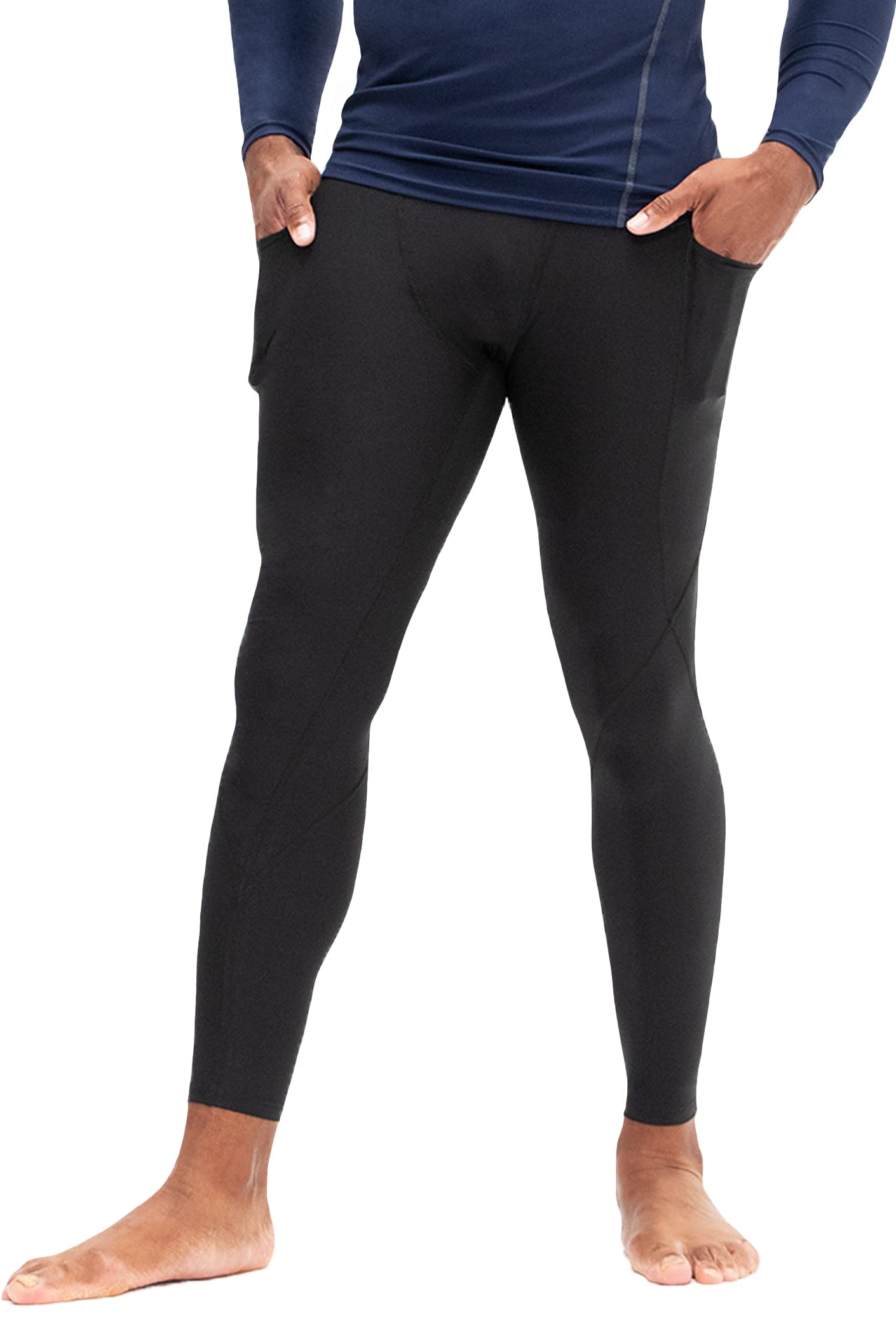 DEVOPS Men's Compression Pants Athletic Leggings (Large, Black/Camo Black/Camo Grey)