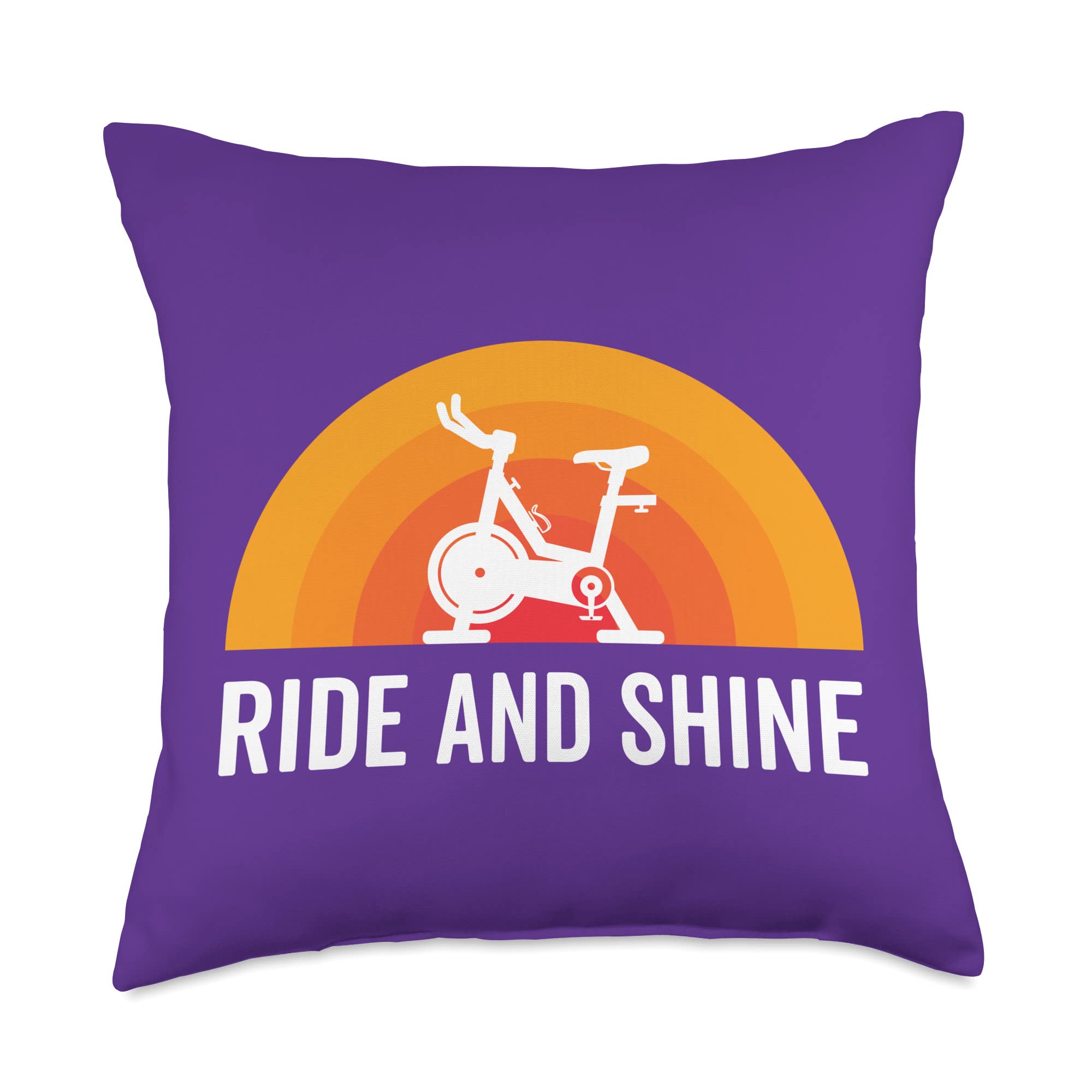 Catch That Beat By SPINCO Ride and Shine Indoor Spin Class Funny Workout Gym Throw Pillow, 18x18, Multicolor