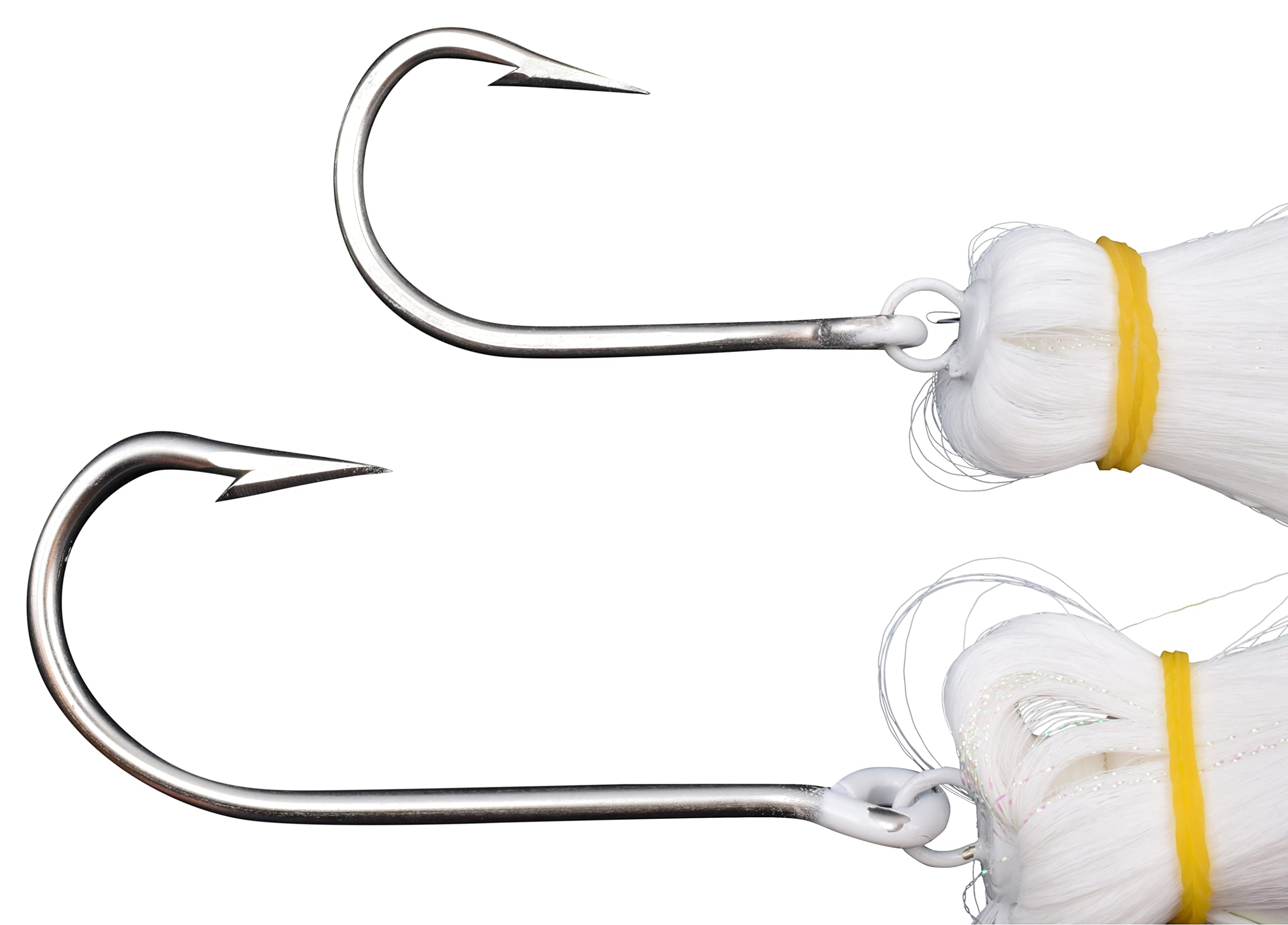 Last Cast Tackle White 6oz & 24oz Bucktail Tandem Parachute Trolling Rig #1050-W