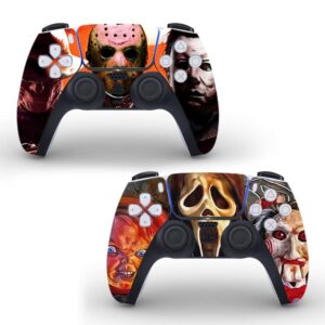 jochui 2 pack controllers skin covers vinyl stickers decal compatible with ps5 controller remote horror characters