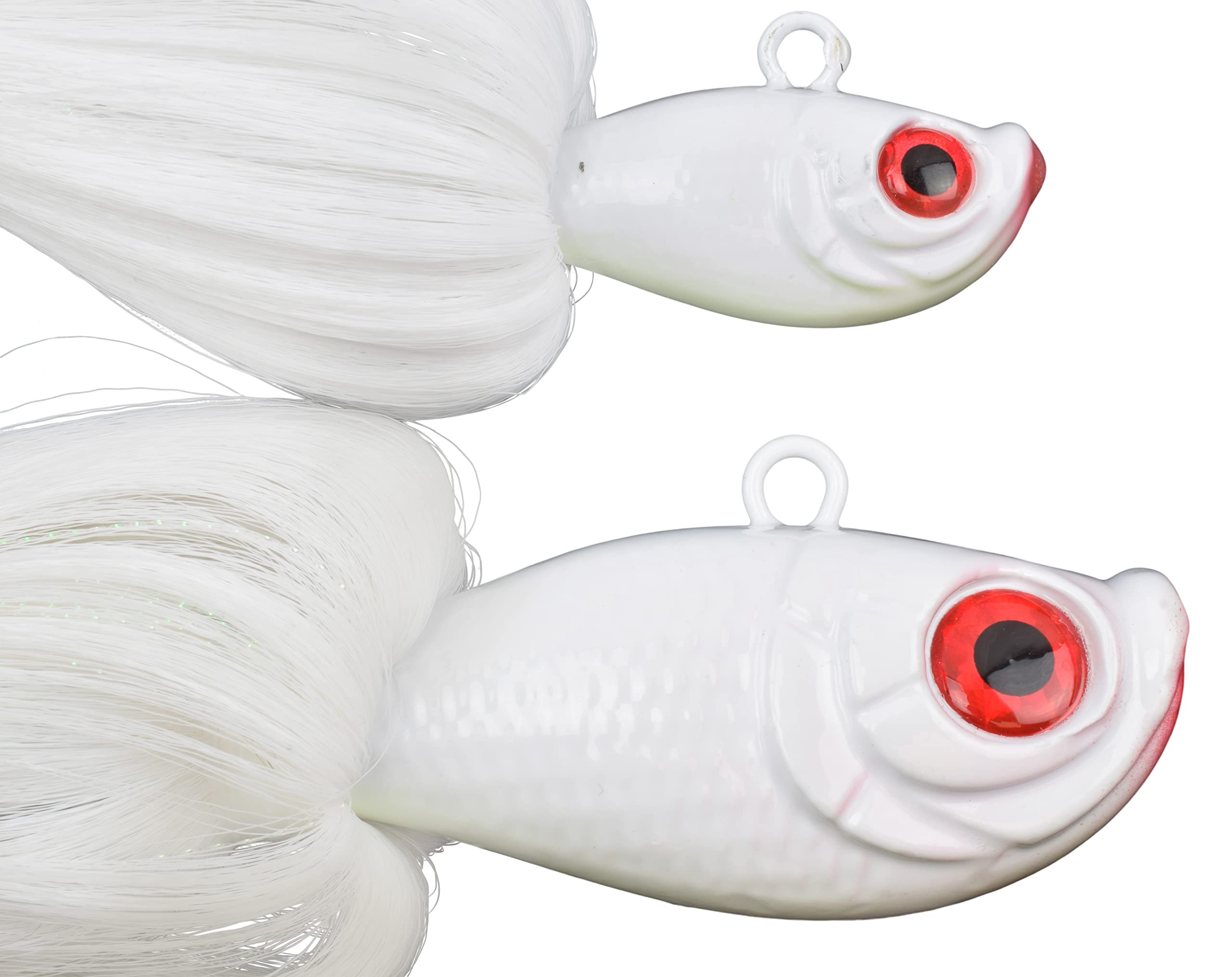 Last Cast Tackle White 6oz & 24oz Bucktail Tandem Parachute Trolling Rig #1050-W