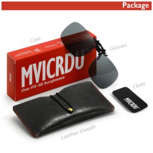 MVICRDU Clip on Sunglasses over Prescription Glasses for Men & Women Flip up Sunglasses Polarized UV Protection Lens CG1