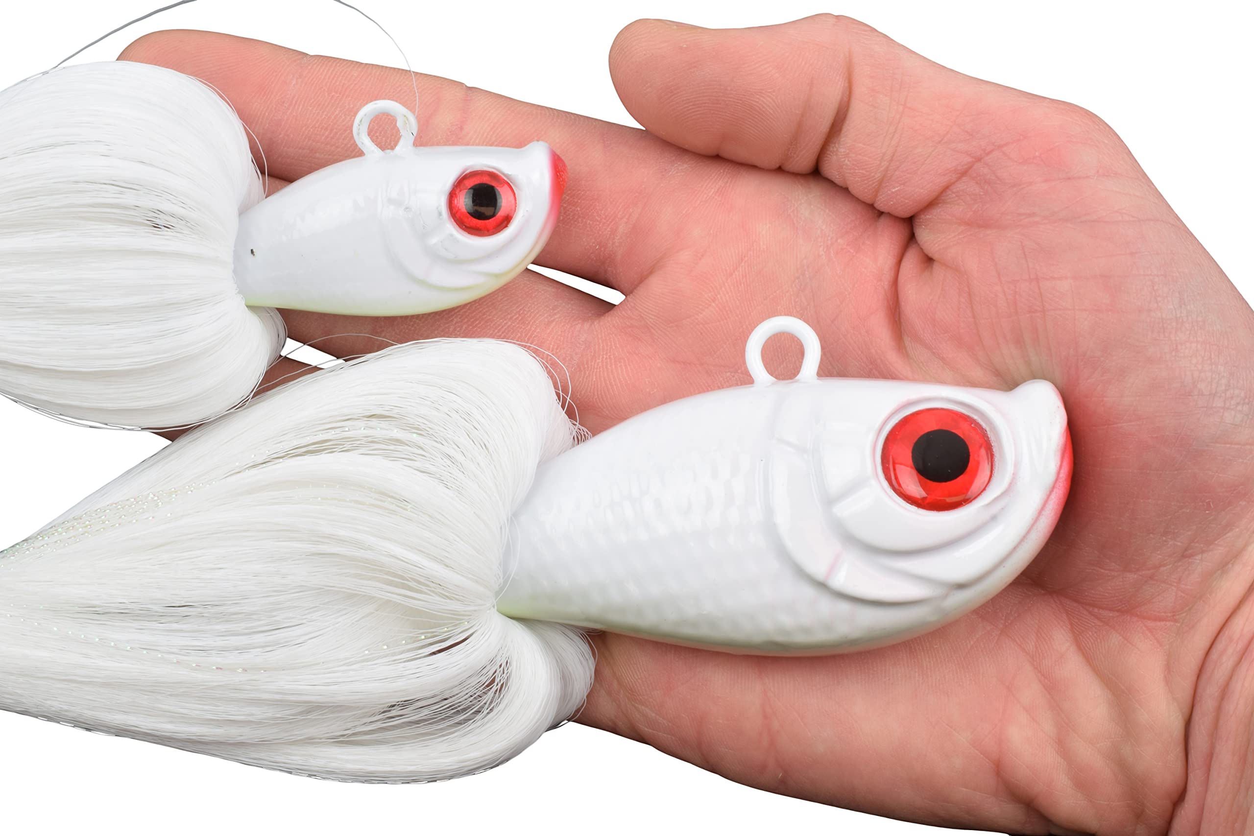 Last Cast Tackle White 6oz & 24oz Bucktail Tandem Parachute Trolling Rig #1050-W