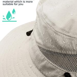 Sun Hat with Ponytail Hole for Women,Sun UV Protection UPF50+ Waterproof Beach Bucket Safari Hiking Hat for Women Beige