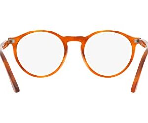 Persol PO3285V Round Prescription Eyewear Frames, Terra Di Siena/Demo Lens, 50 mm