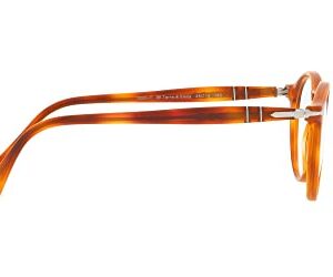 Persol PO3285V Round Prescription Eyewear Frames, Terra Di Siena/Demo Lens, 50 mm