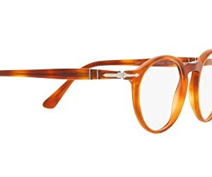 Persol PO3285V Round Prescription Eyewear Frames, Terra Di Siena/Demo Lens, 50 mm