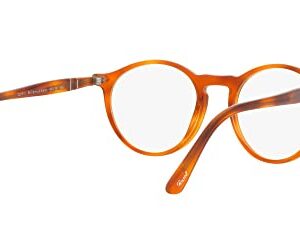 Persol PO3285V Round Prescription Eyewear Frames, Terra Di Siena/Demo Lens, 50 mm