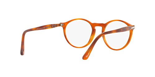 Persol PO3285V Round Prescription Eyewear Frames, Terra Di Siena/Demo Lens, 50 mm