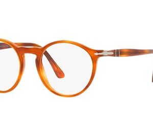 Persol PO3285V Round Prescription Eyewear Frames, Terra Di Siena/Demo Lens, 50 mm