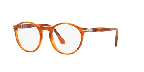 Persol PO3285V Round Prescription Eyewear Frames, Terra Di Siena/Demo Lens, 50 mm