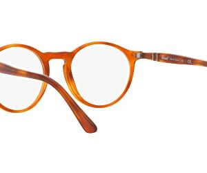 Persol PO3285V Round Prescription Eyewear Frames, Terra Di Siena/Demo Lens, 50 mm