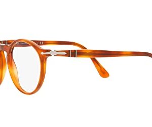 Persol PO3285V Round Prescription Eyewear Frames, Terra Di Siena/Demo Lens, 50 mm