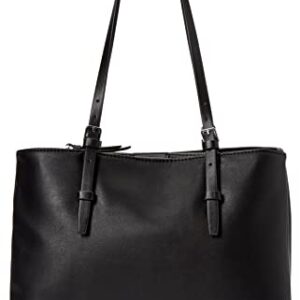 Calvin Klein Penny Triple Compartment Tote, Black/Silver,One Size