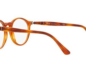 Persol PO3285V Round Prescription Eyewear Frames, Terra Di Siena/Demo Lens, 50 mm