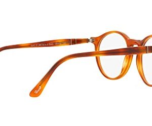 Persol PO3285V Round Prescription Eyewear Frames, Terra Di Siena/Demo Lens, 50 mm